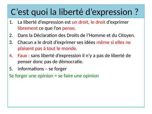C'est quoi la liberté d'expression ? | Teaching Resources