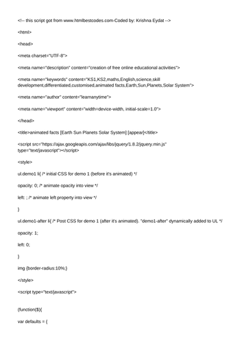 Earth Planets Solar System [animated facts] | Teaching Resources