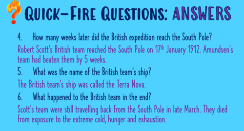 Race to the South Pole - Knowledge Retrieval Activities Pack ...