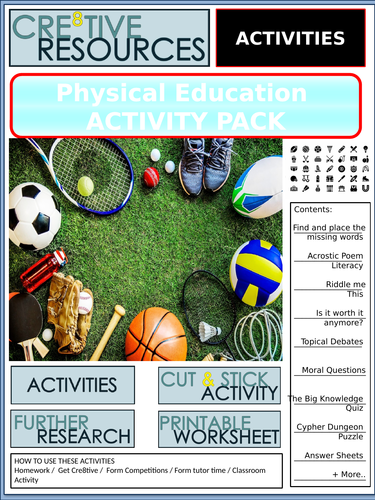 PE Cover Lessons Activity Booklet | Teaching Resources