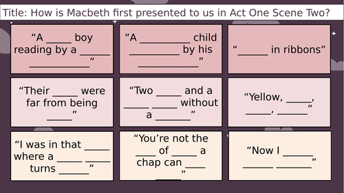Macbeth - Act 1 Scene 2 | Teaching Resources