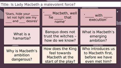 Macbeth Act 1 Scene 5 | Teaching Resources
