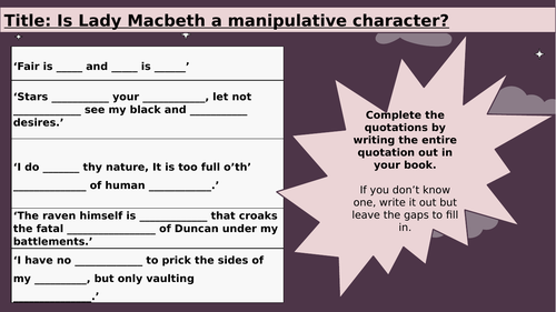 Macbeth Act 1 Scene 6 & 7 | Teaching Resources
