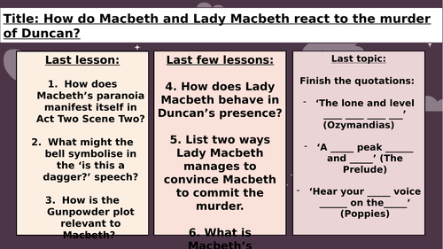 Macbeth Act 2 Scene 2 | Teaching Resources
