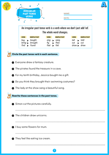 Irregular Past Tense Verbs | Teaching Resources