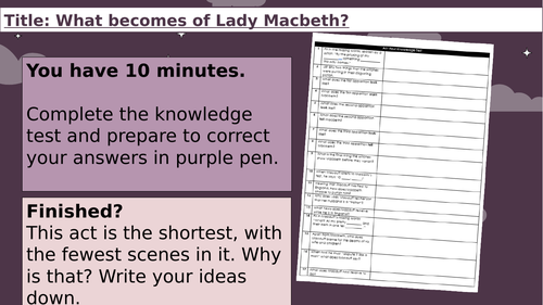 Macbeth Act 5 Scene 1 | Teaching Resources