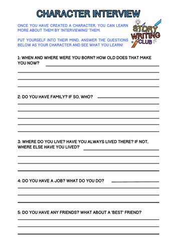 Creative Writing: Character Interview | Teaching Resources