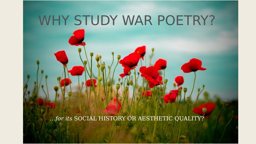 WW1 War Poetry intro / Who's For the Game | Teaching Resources