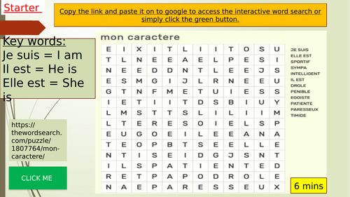 Mon character - | Teaching Resources