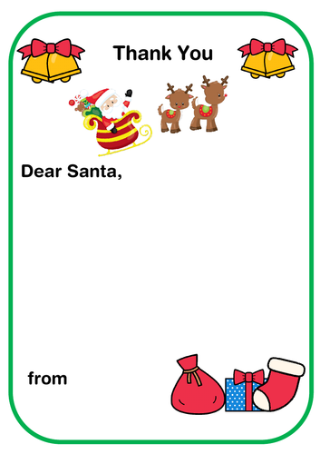 Thank You Letter to Santa Writing Template | Teaching Resources