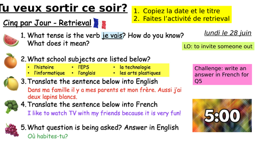 Year 7 French - En Ville - Module 5 - Dynamo 1 | Teaching Resources