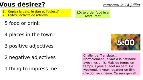 Year 7 French - En Ville - Module 5 - Dynamo 1 | Teaching Resources