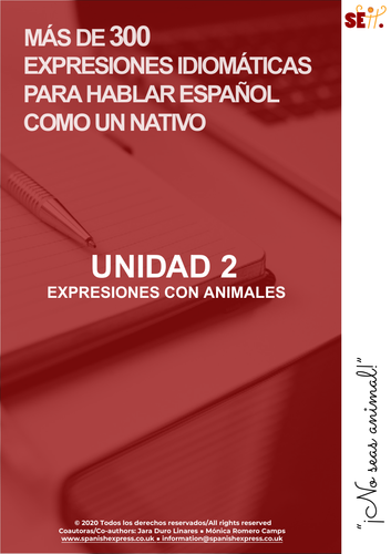 2. Spanish Idiomatic expressions with animals | Teaching Resources