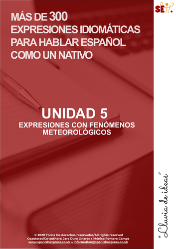 5. Spanish Idiomatic expressions with the the weather | Teaching Resources