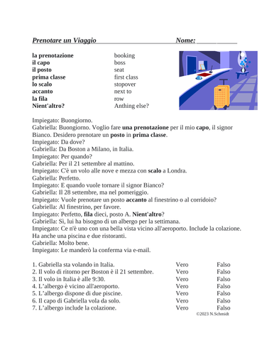 Booking a Trip Italian Reading: Prenotare un Viaggio Lettura (Volo ...
