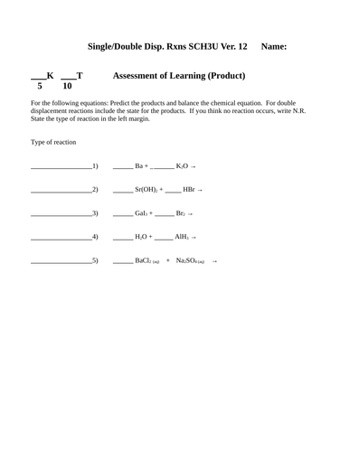 FULL YEAR TEST PACKAGE Grade 11 Chemistry (20 ASSESSMENTS WITH ANSWERS ...