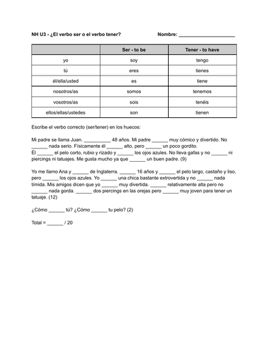 Ser o tener con descripción física - Which verb for physical ...