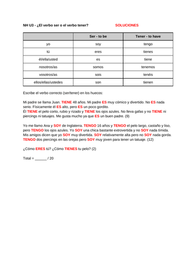 Ser o tener con descripción física - Which verb for physical ...