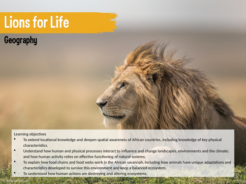 Lions for Life - Geography | Teaching Resources