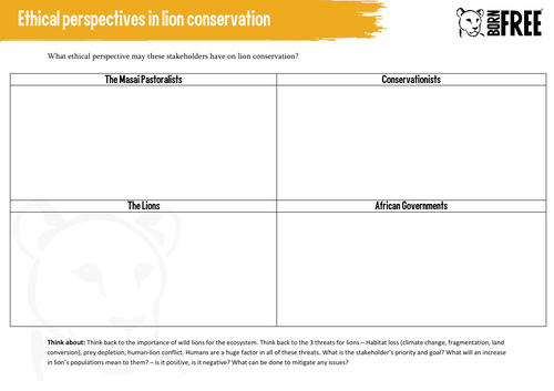 Lions for Life - Philosophy & Ethics | Teaching Resources