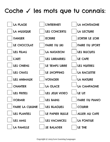 French Vocabulary Writing and Speaking Games and Activities Packet ...