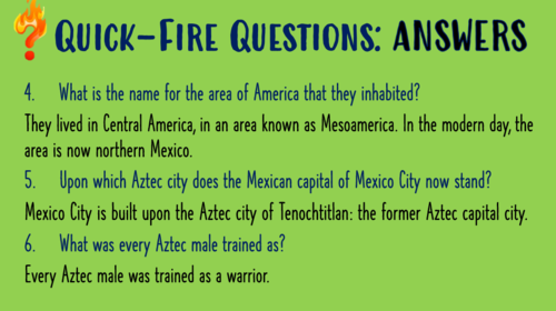 The Aztecs - KS2 Knowledge Retrieval Activities Pack! | Teaching Resources The Aztecs - KS2 Knowledge Retrieval Activities Pack! | Teaching Resources