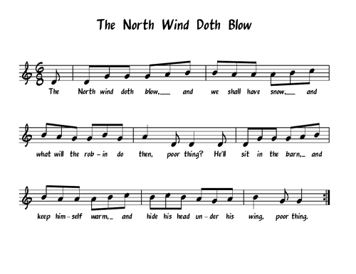 The North Wind Doth Blow - Boomwhacker Play Along Video and Sheet Music ...