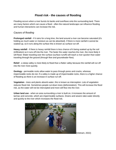 Flooding Causes | Teaching Resources