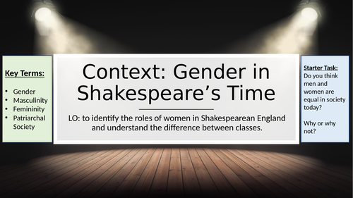 Gender in Shakespearean England | Teaching Resources