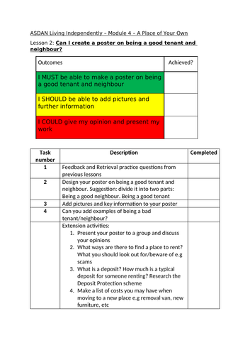 ASDAN Living Independently Short Course - module 4 | Teaching Resources ASDAN Living Independently Short Course - module 4 | Teaching Resources