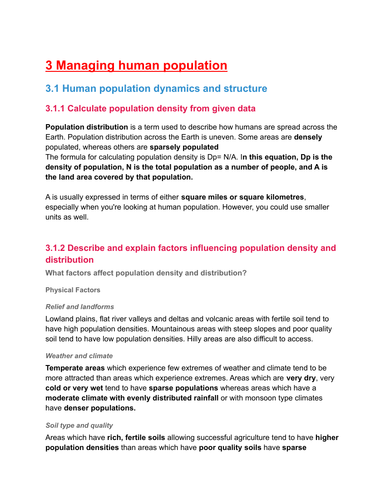 Managing human population | Teaching Resources