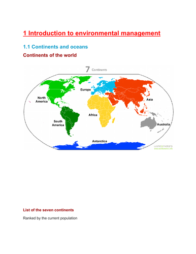 Introduction to environmental management | Teaching Resources