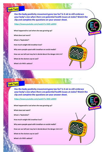 Body image + Social Media PSHE | Teaching Resources