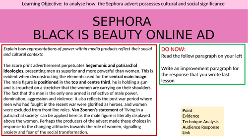 Sephora Black is Beauty AQA A-level | Teaching Resources