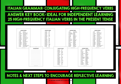 ITALIAN PRESENT TENSE CONJUGATION PRACTICE | Teaching Resources