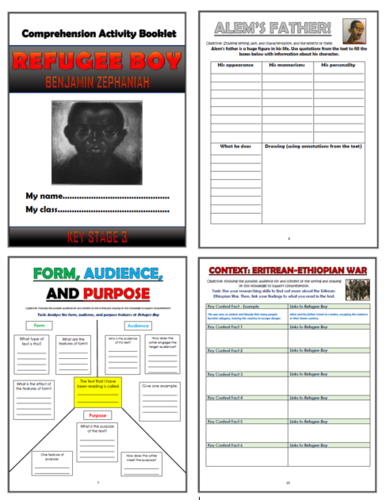 Refugee Boy KS3 Comprehension Activity Booklet! | Teaching Resources