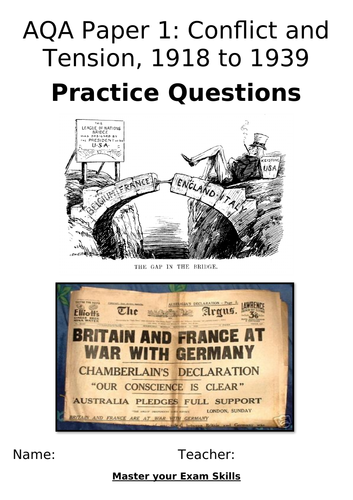 AQA History: Interwar Years, 1918 to 1939 Practice Questions | Teaching ...