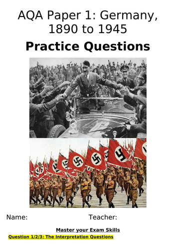 AQA History: Germany Practice Questions | Teaching Resources