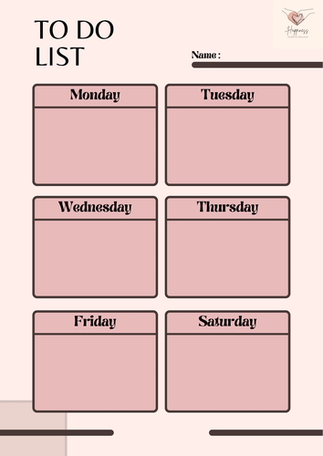 Weekly to do list | Teaching Resources