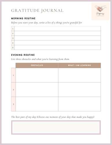 Gratitude journal | Teaching Resources