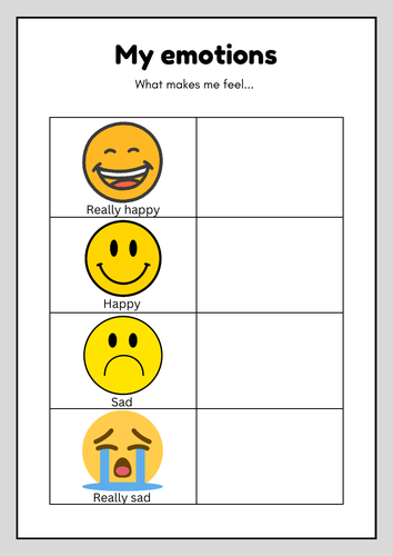 Identifying Feelings Worksheet
