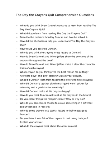 Year 2/3 Talk For Writing Persuasive Letter - The Day The Crayons Quit ...