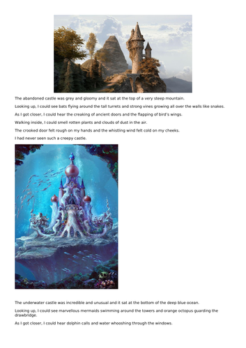 Year 1/2 Talk For Writing Castle Setting Senses Description | Teaching ...