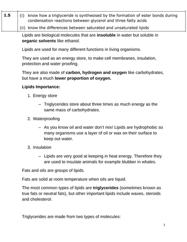 Edexcel International A level biology Unit 1 | Teaching Resources