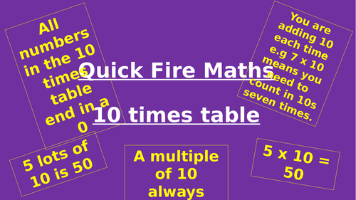 Quick Fire 2, 3, 5 and 10 times table | Teaching Resources