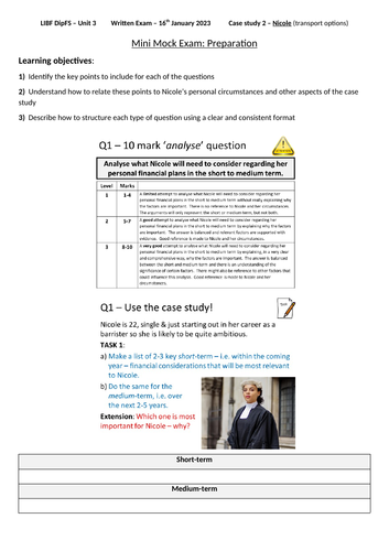 LIBF DipFS U3 Exam JAN 2023: CS2 - PREMIUM Bundle | Teaching Resources