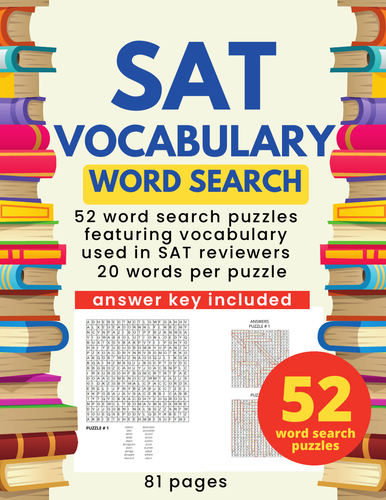 SAT Vocabulary Word Search Puzzles | Teaching Resources