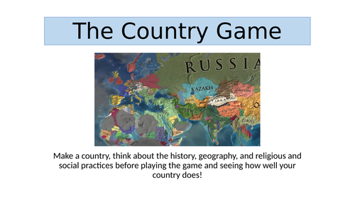 The Country Game (All Years Activity) | Teaching Resources