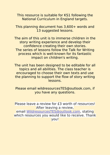 Story Writing planning - Talk for Writing | Teaching Resources