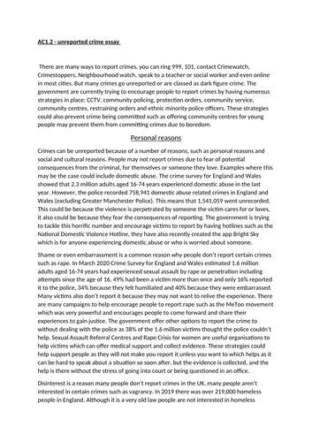Criminology Unit 1 AC1.2 | Teaching Resources Criminology Unit 1 AC1.2 | Teaching Resources